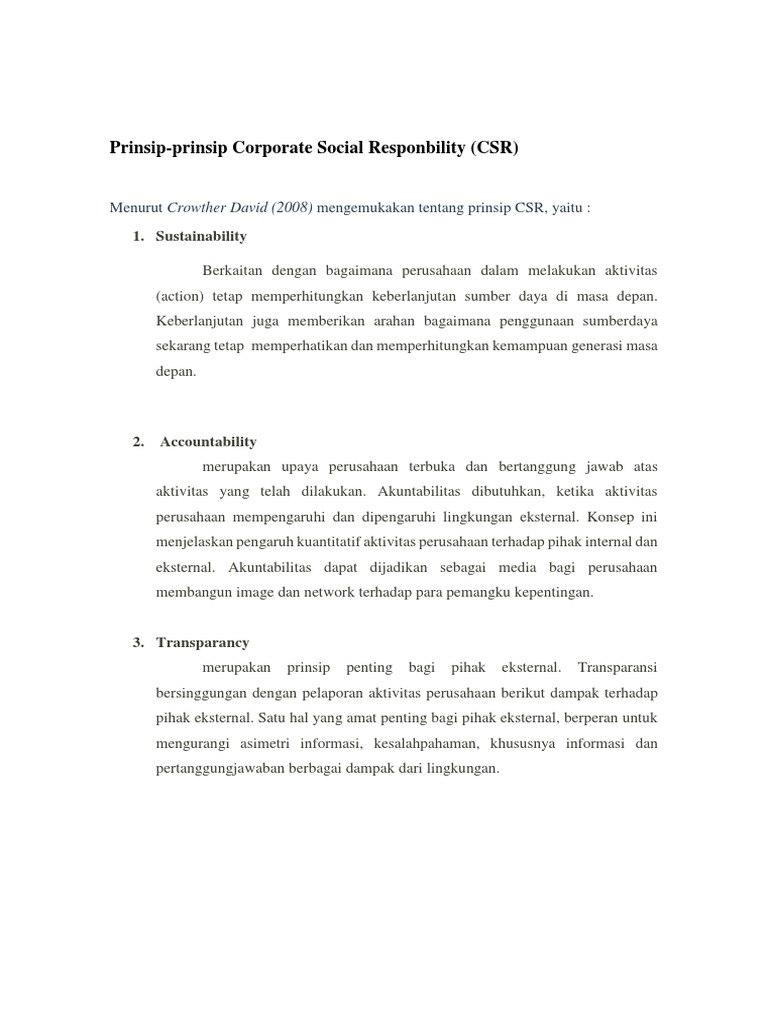 Prinsip CSR | PDF
