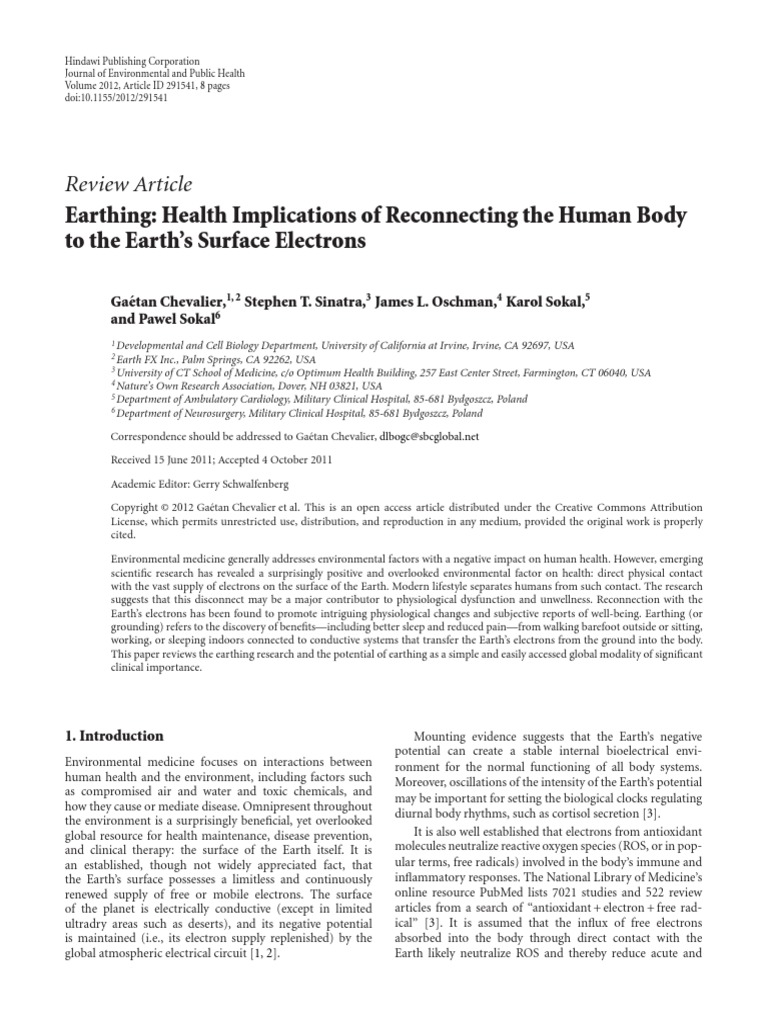 Earthing: Health Implications of Reconnecting The Human Body To The ...