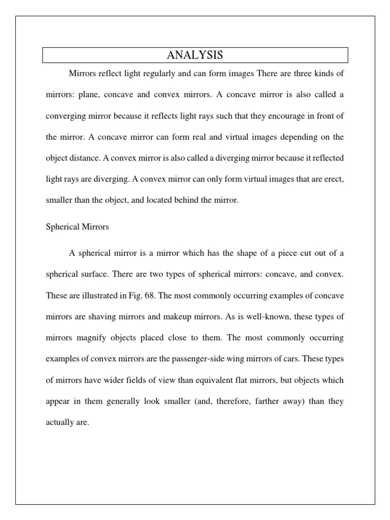Experiment 11 Spherical Mirrors | PDF | Lens (Optics) | Mirror