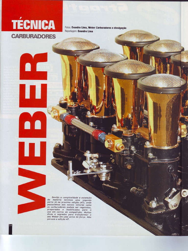 Article, Weber 40 Tunning | PDF | Motores | Carburador