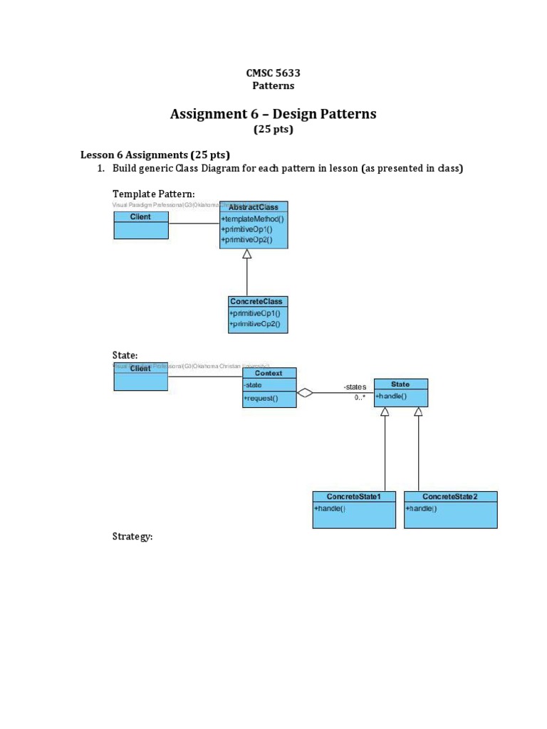 Design Patterns Assignment Sample 6 With Answers Pdf Method Computer Programming