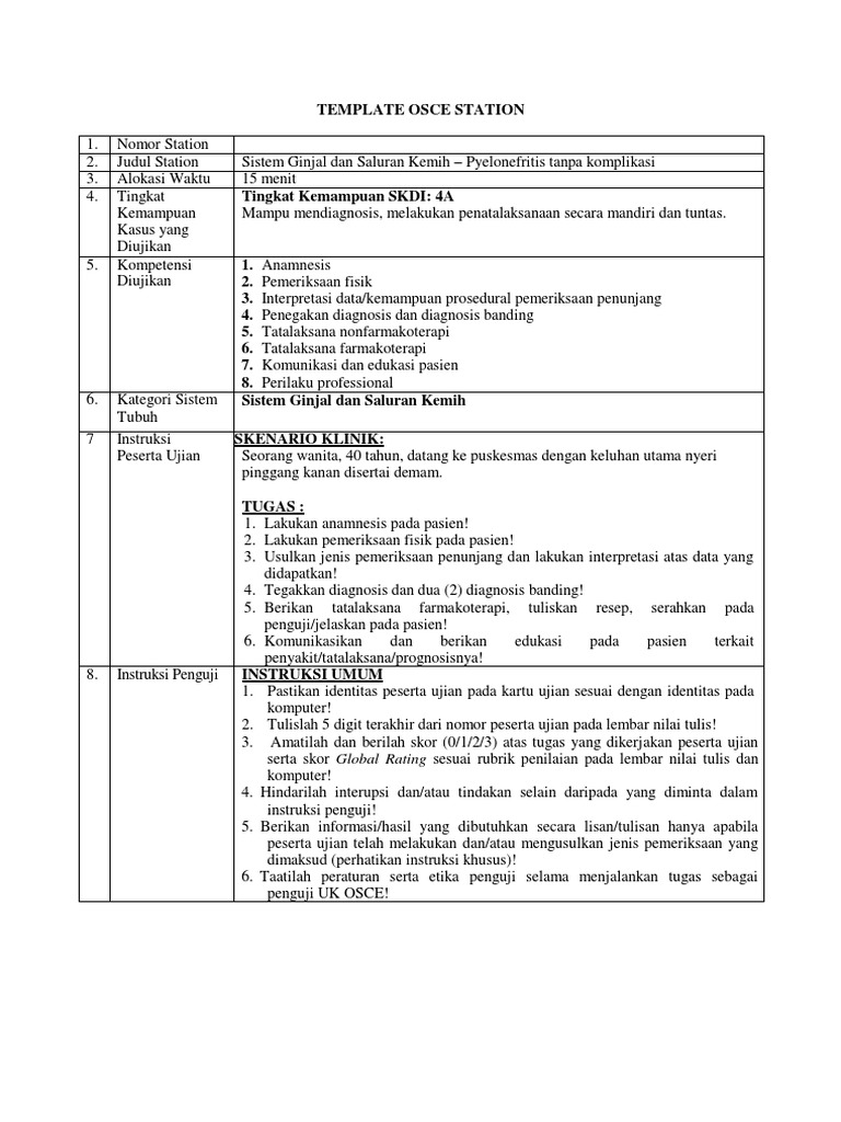 Template Osce Station | PDF