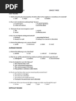 Grade 4 Science Quiz with Answers | PDF | Zoology | Organisms