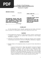 Sample Answer To Ejectment Complaint | PDF | Complaint | Affidavit