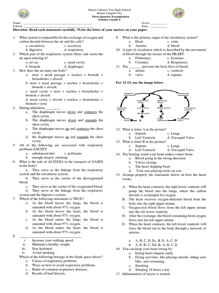 Direction: Read Each Statement Carefully. Write The Letter of Your ...