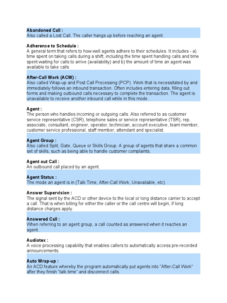 BPO Terminologies | PDF | Interactive Voice Response | Computer Standards
