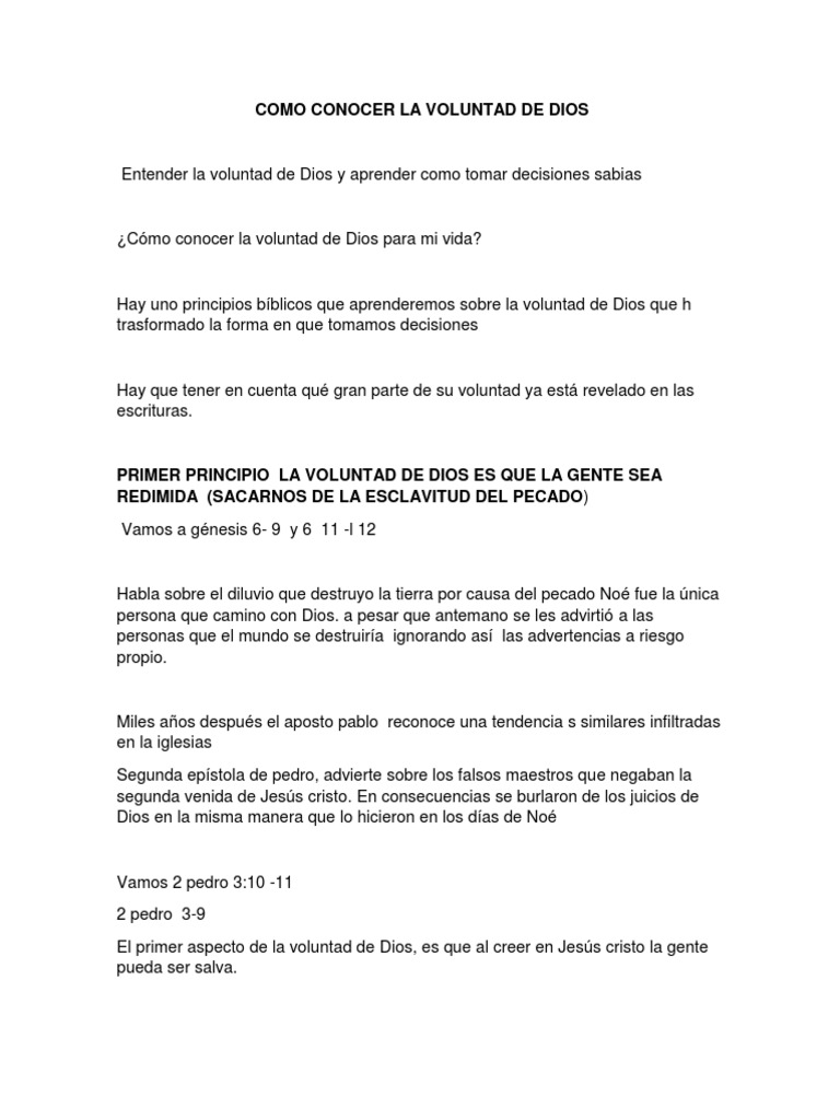 Como Conocer La Voluntad de Dios | PDF | Cristo (título) | espíritu Santo