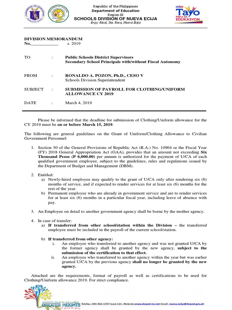 2019 Memo (Clothing) | PDF | Justice | Crime & Violence