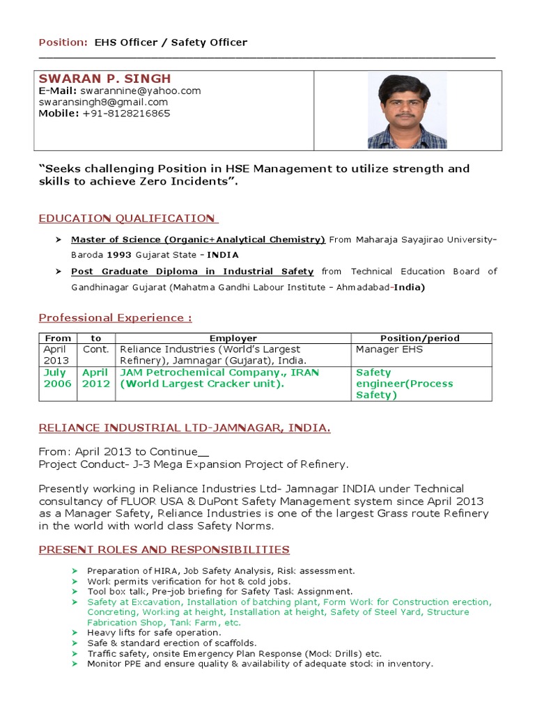Ehs Example | PDF | Safety | Regulatory Compliance