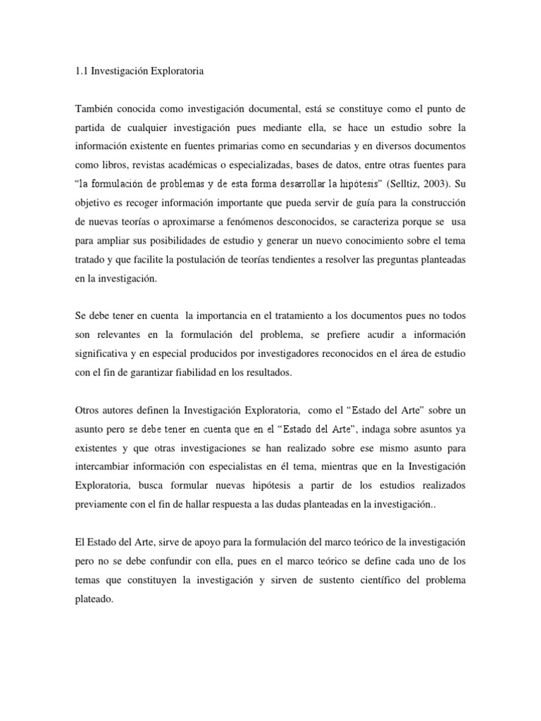 Investigación Exploratoria | PDF | Planificación | Toma de decisiones