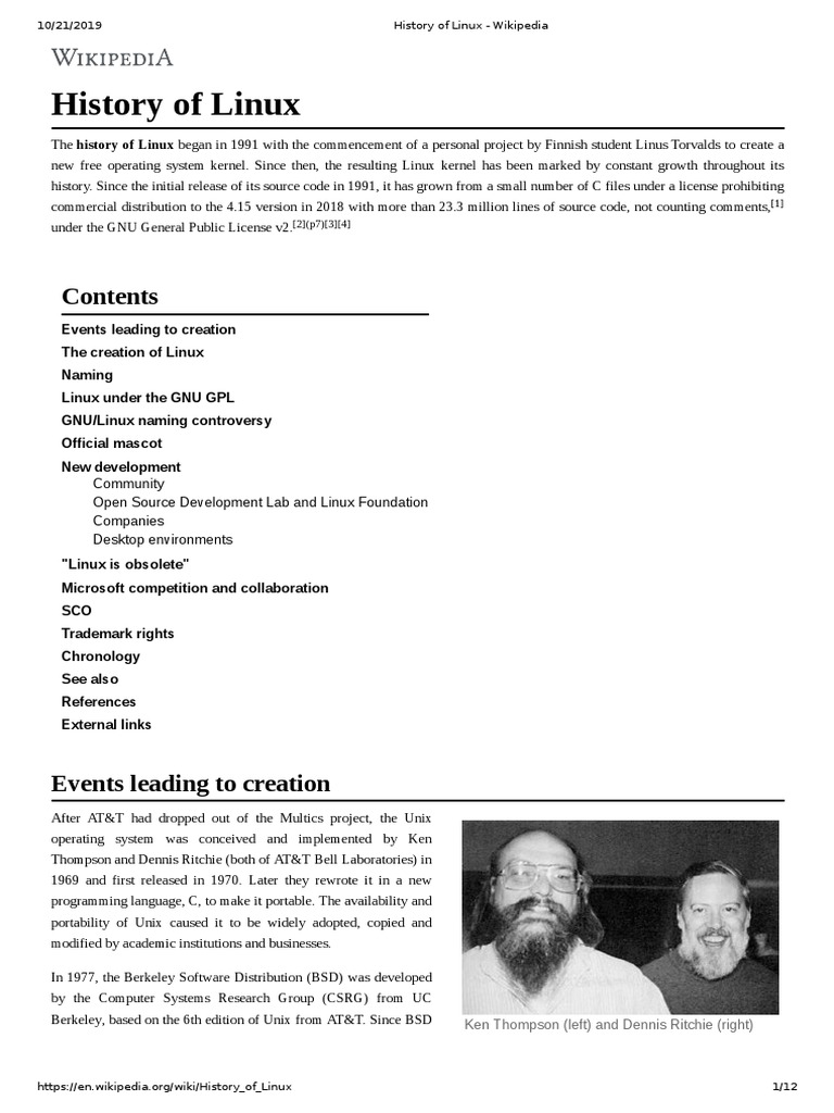 History of Linux - Wikipedia | PDF | Gnu | Unix