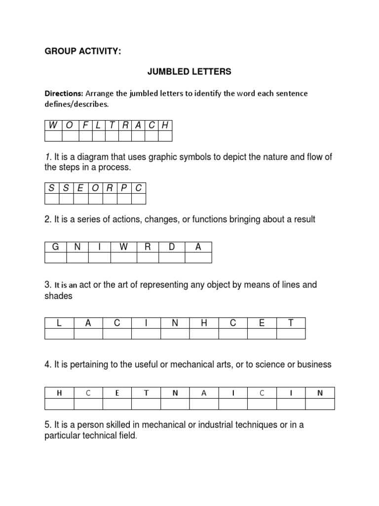 Jumbled Letters Activity Instructions | PDF