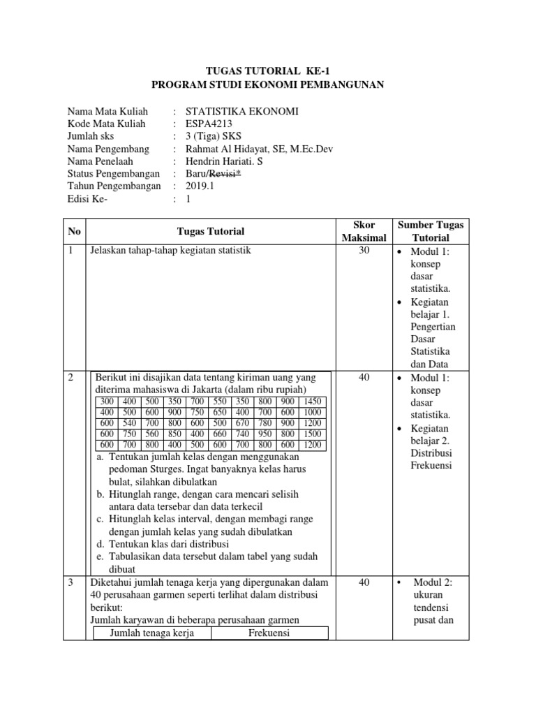Tugas Tutorial Ke 1 | PDF