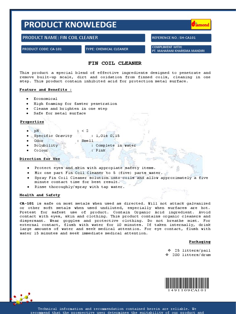 CA-101 Fin Coil Cleaner | PDF