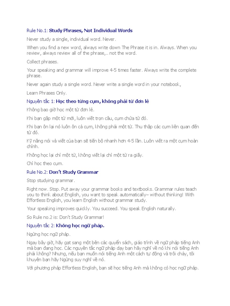 7 Rules Effortless English | PDF