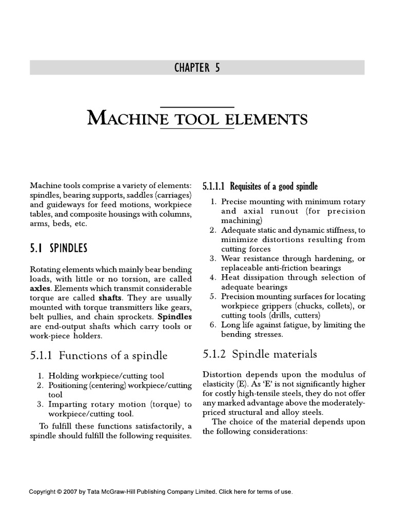 Machine Tool Elements - Guideways and Spindles | PDF | Machines