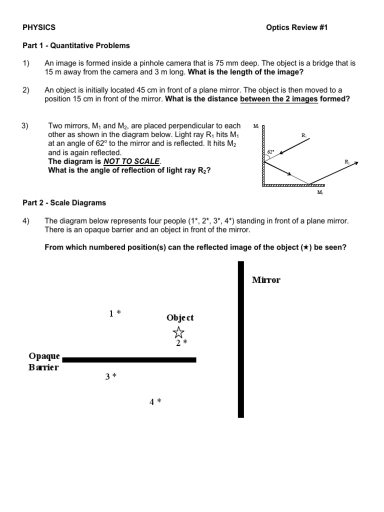 Physics Review of Geometric Optics | PDF | Mirror | Optics