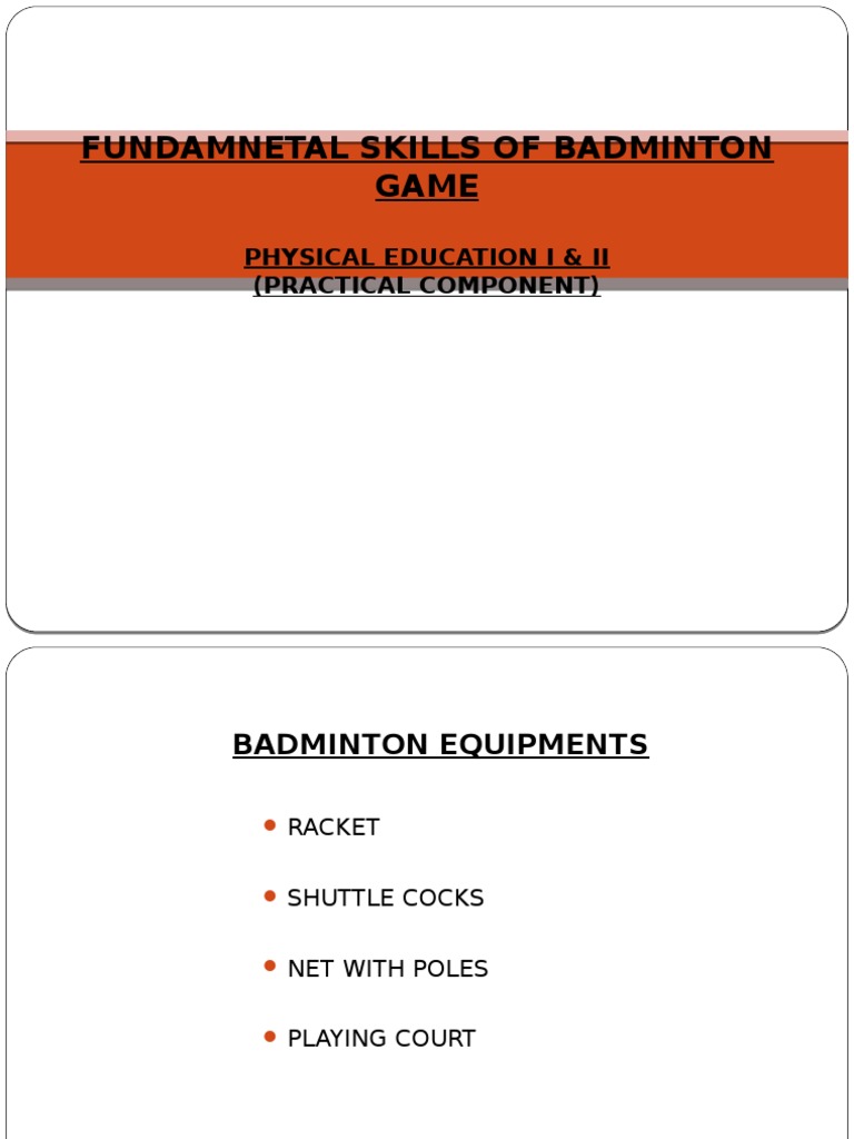 Fundamnetal Skills of Badminton Game Handouts | PDF | Racquet Sports ...