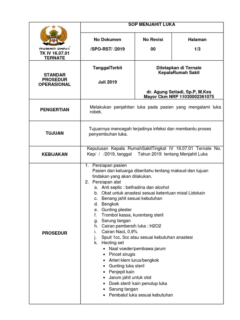 Sop Hecting Luka | PDF