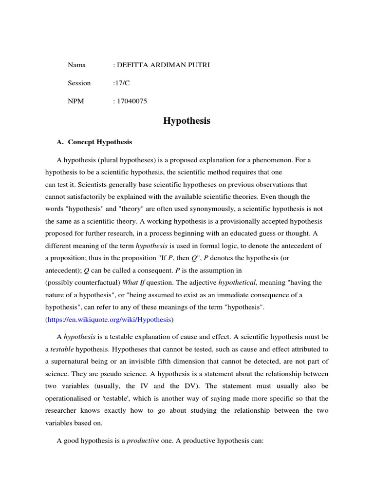 Reading Report Tiga | PDF | Hypothesis | Justification