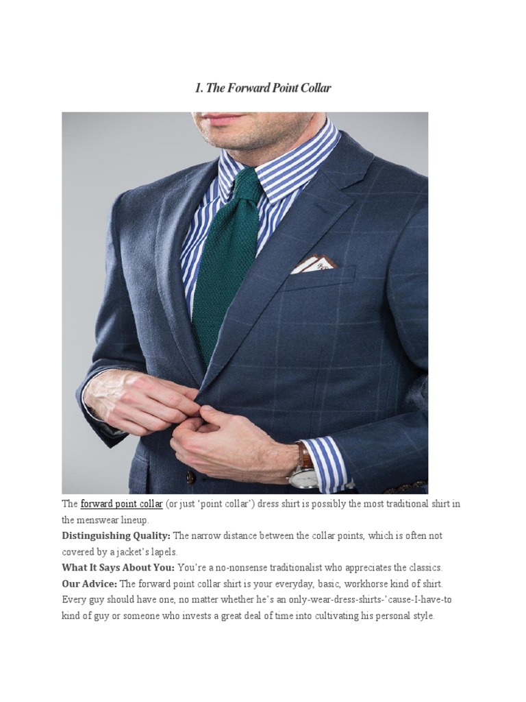 Different Types of Collar in Mens Suit | PDF | Suit (Clothing) | Necktie