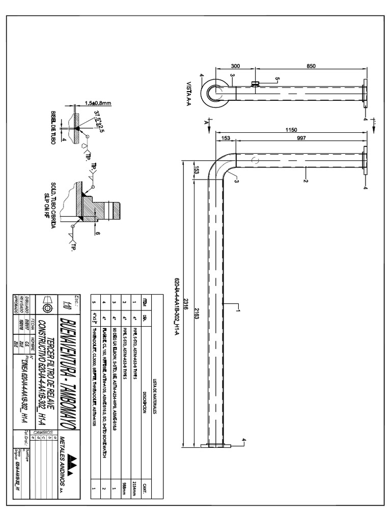 Ejemplo Plano de Fabricacion Spool PDF | PDF