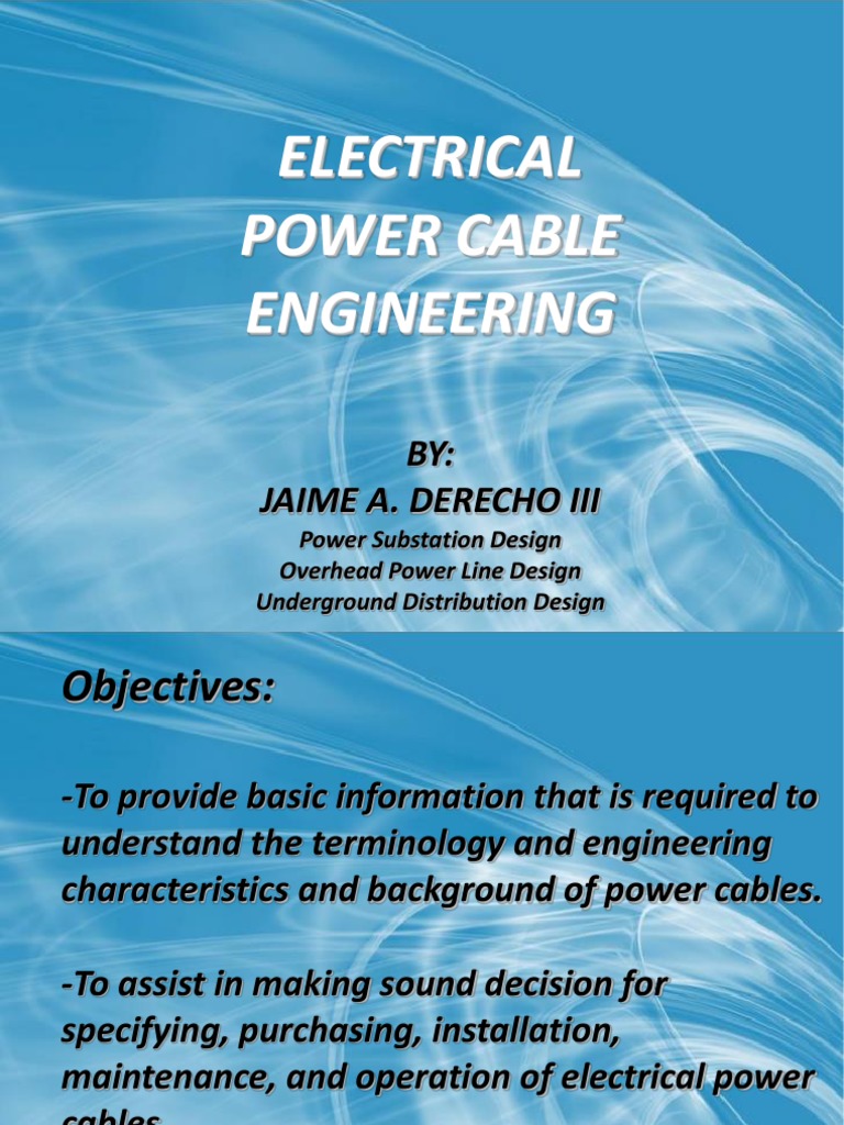 Electrical Power Cable Engineering: BY: Jaime A. Derecho Iii | PDF | Coaxial Cable | Insulator ...