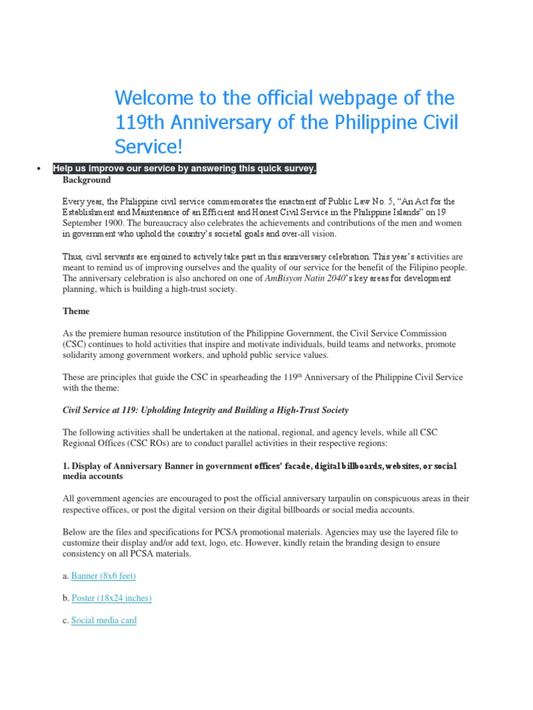 Welcome To The Official Webpage of The 119th Anniversary of The ...