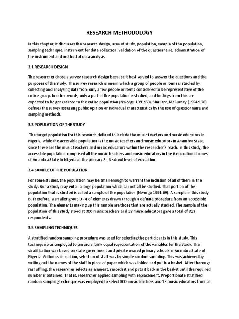 Research Methodology | PDF | Survey Methodology | Sampling (Statistics)