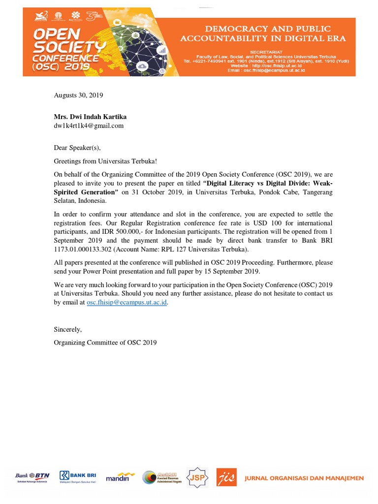 Letter of Acceptance OSC (Final) - 24 | PDF | Social Science