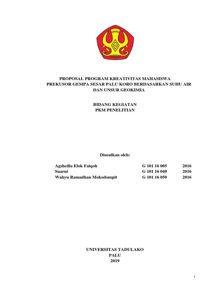 Agsheilla Elok Faiqoh - Universitas Tadulako - PKMP PDF | PDF