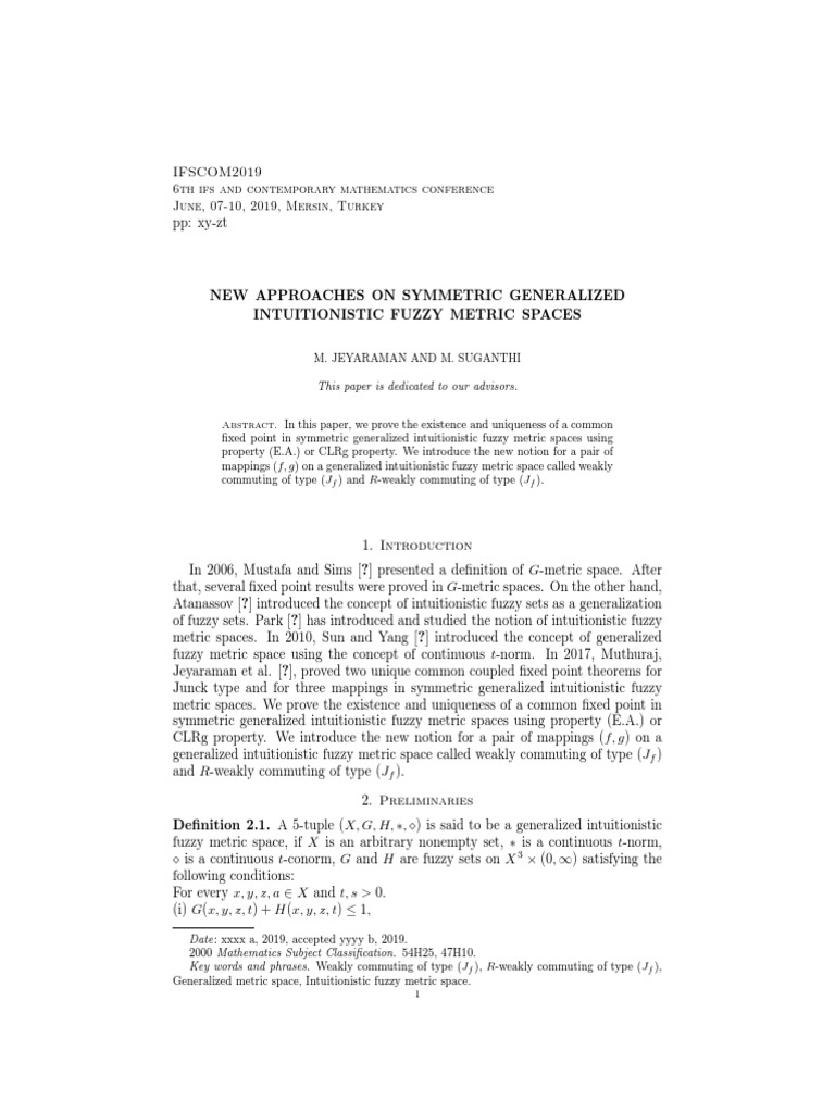 Suganthi Ifscom PDF | Download Free PDF | Continuous Function | Metric Space