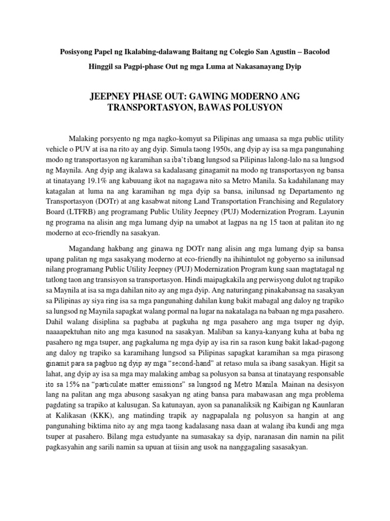 Posisyong Papel Fil94 | PDF