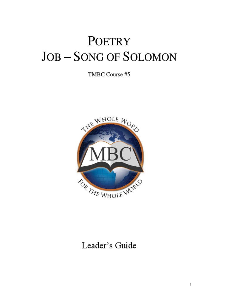 Poetry, Job-Song of Solomon Leaders Guide | PDF | Book Of Job ...