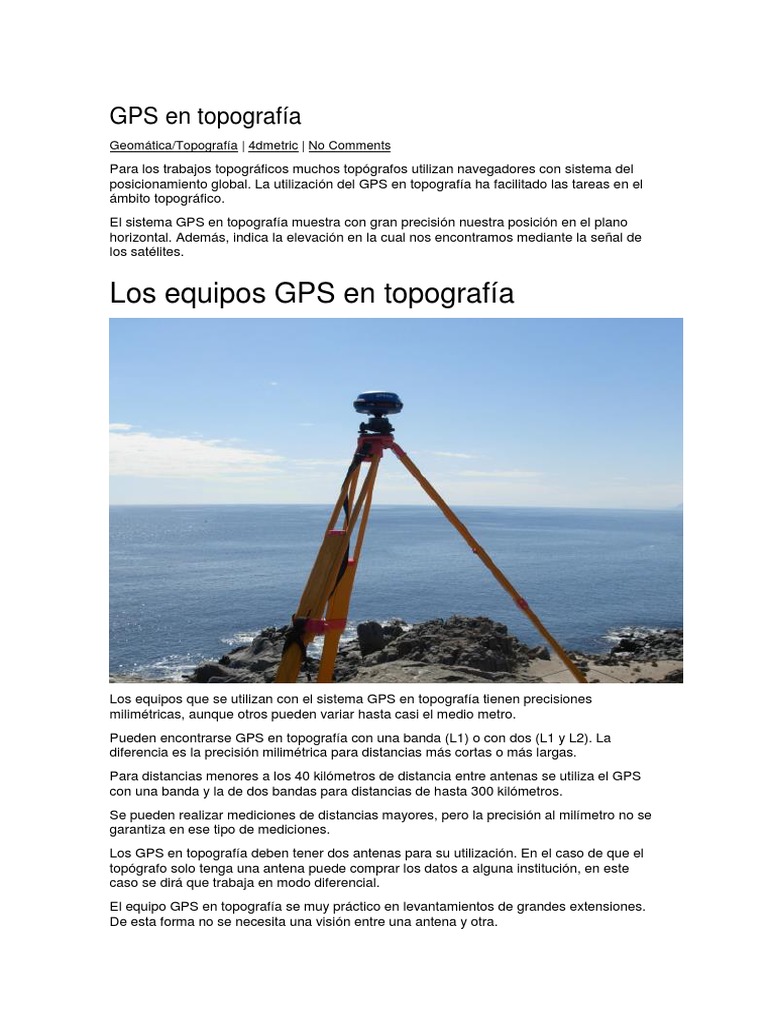 GPS en Topografía | PDF | Sistema de Posicionamiento Global | Topografía