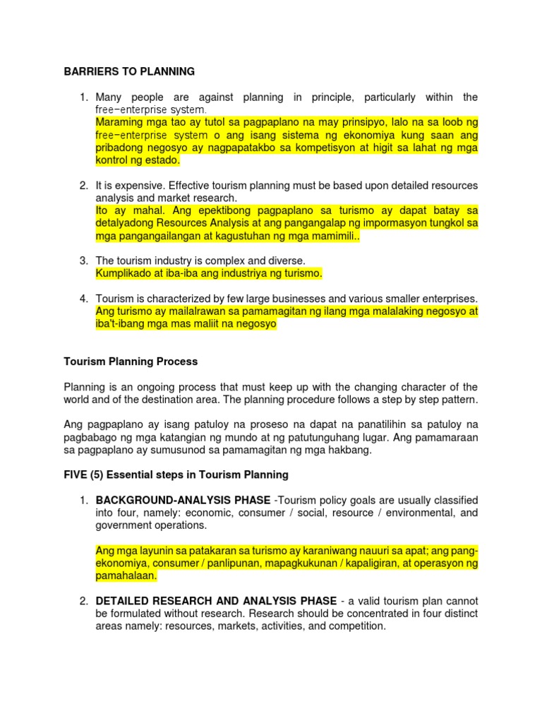 Barriers To Planning | PDF