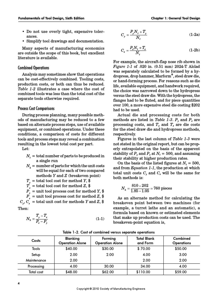 Combined Operations: Fundamentals of Tool Design, Sixth Edition Chapter ...