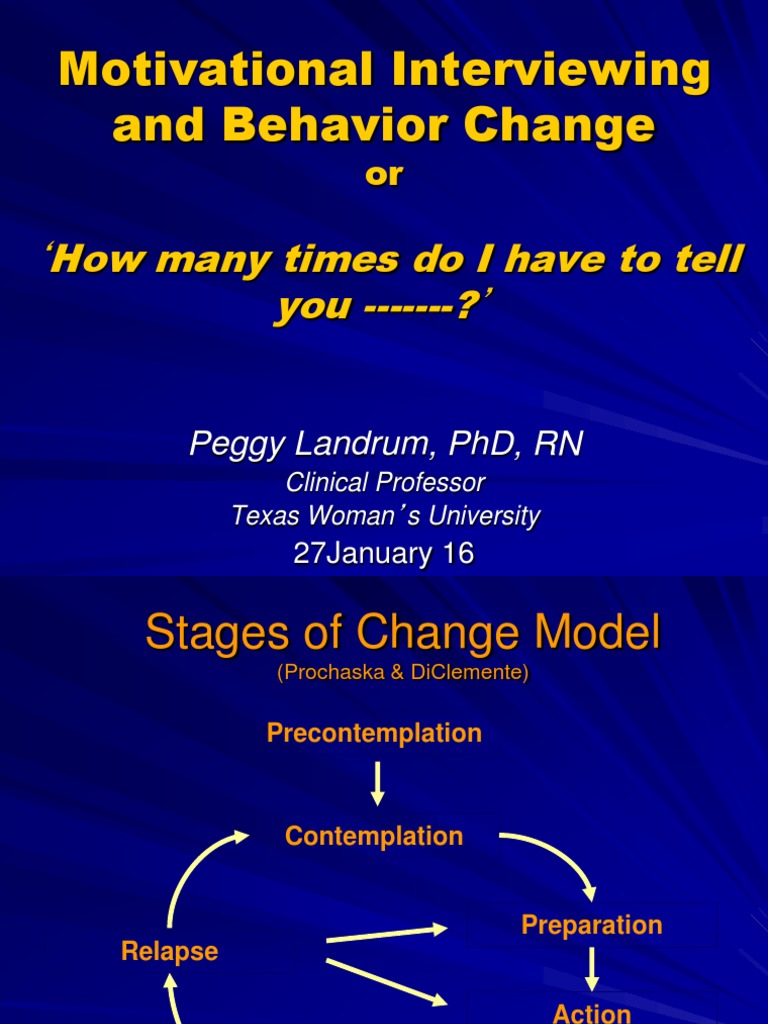 Motivational Interviewing and Behavior Change: How Many Times Do I Have ...