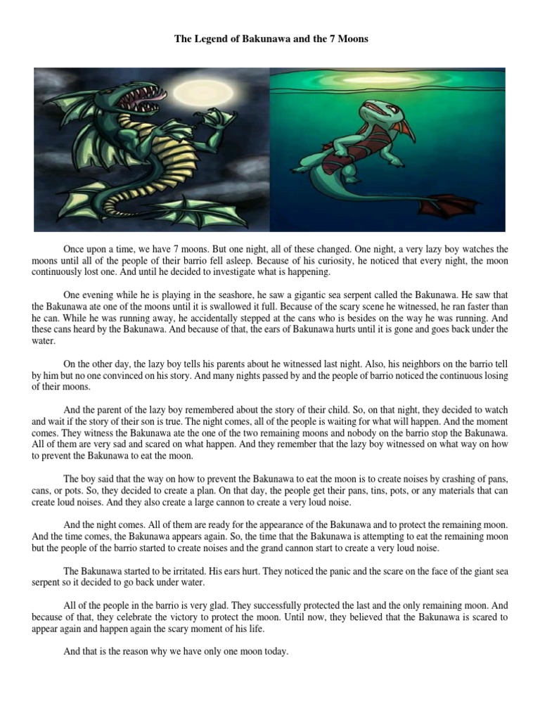 The Legend of Bakunawa and The 7 Moons | PDF