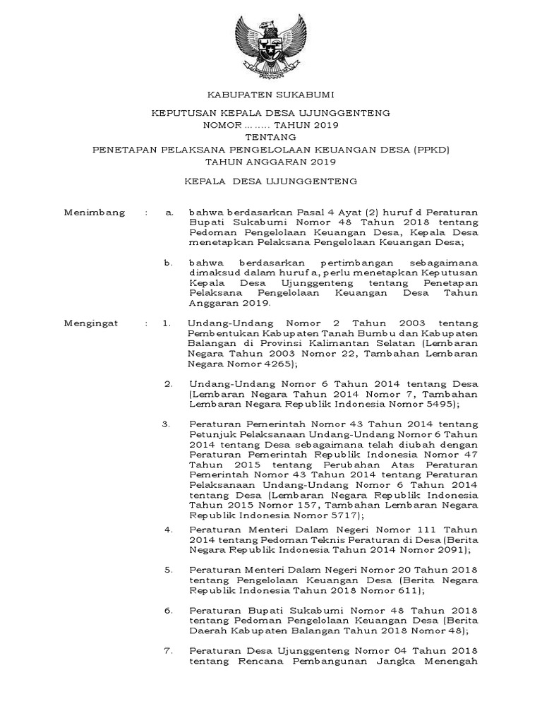 Contoh SK. PPKD | PDF