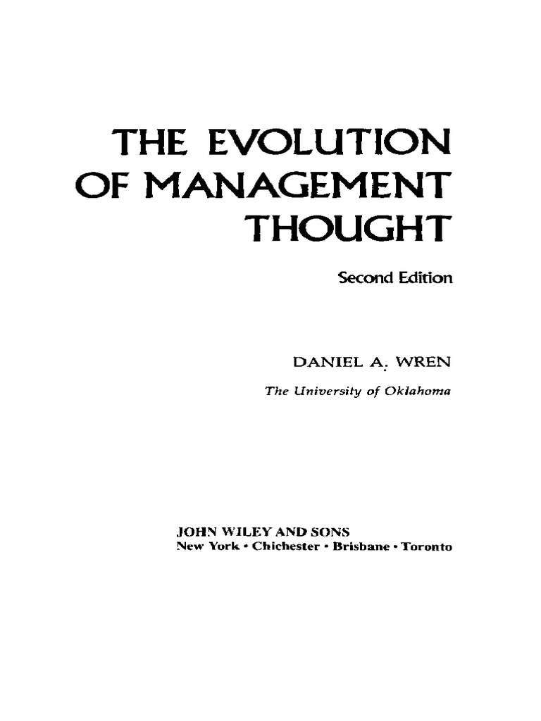 The Evolution of Management: Thought | PDF | Science | Philosophical ...
