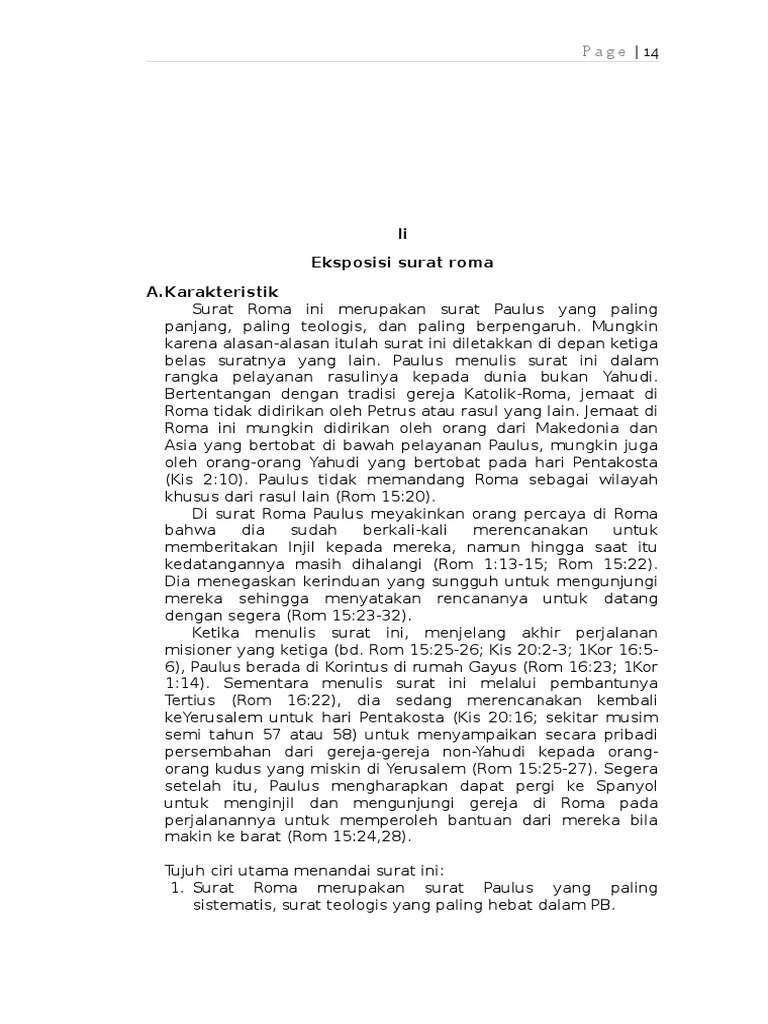 Eksposisi Surat Roma | PDF