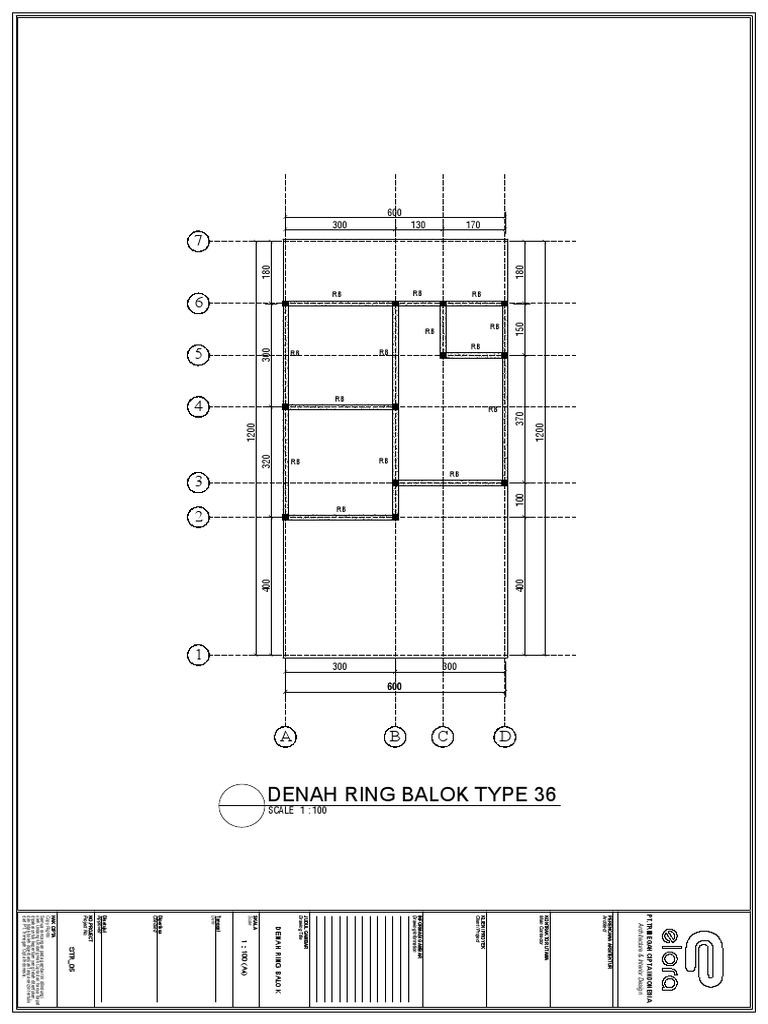 Denah Ring Balok Type 36: RB RB RB | PDF