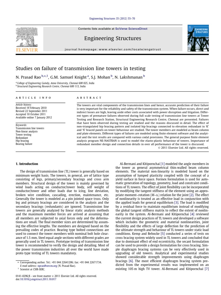 Transmission Line Failure | PDF | Buckling | Truss