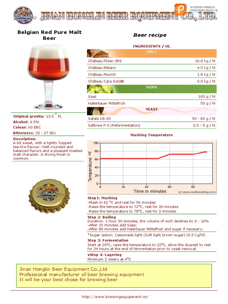 Beer Brewing RecipeCHINA PDF | PDF | Brewing | Beer