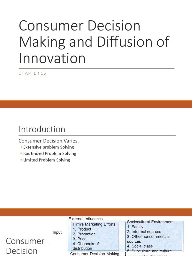 Consumer Decision Making and Diffusion of Innovation CHP 13 | PDF ...