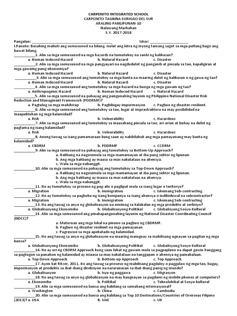 AP 10 2nd Quarter | PDF
