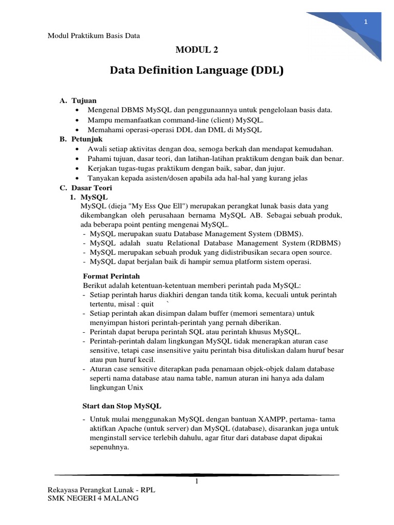 Modul 2 - DDL PDF | PDF