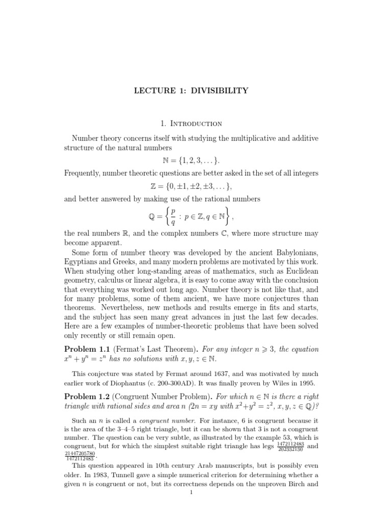Fundamental Concepts of Number Theory: An Introduction to Divisibility and the Division ...