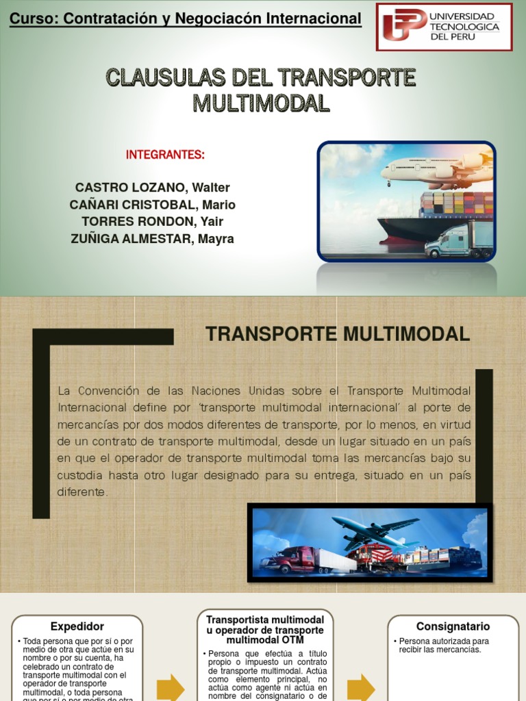 CLAUSULAS DEL TRANSPORTE MULTIMODAL (Final) | PDF | Bienes | Transporte